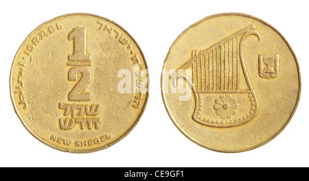 Israel sheqel coin isolated over white background Stock Photo - Alamy