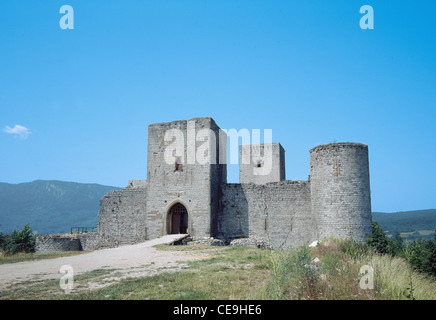 France, Puivert Castle, The Chateau de Puivert- Cathar castle, the ...