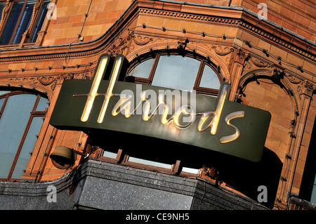 Close up of Harrods store logo Stock Photo - Alamy