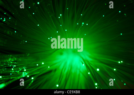 Green colors optical fibers Stock Photo - Alamy