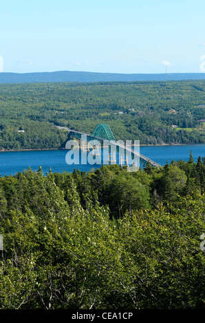 The Seal Island Bridge from the Bras d'Or look off on Kellys Mountain ...