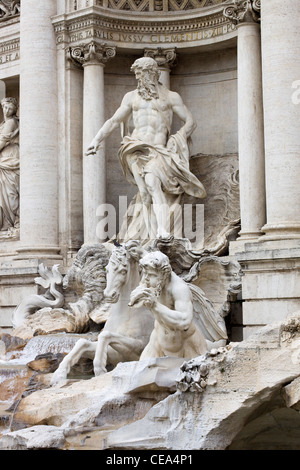 Statue representing the abundance in the Trevi Fountain or Fontana di ...