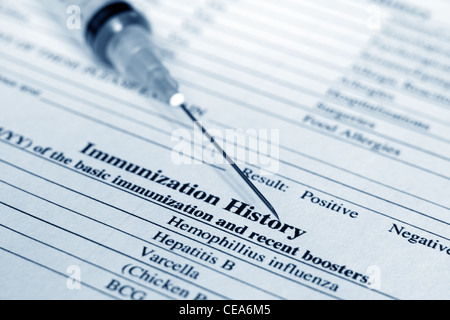 Immunization history form Stock Photo - Alamy