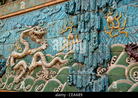 The Nine-Dragon Wall in the Forbidden City palace of the emperors in ...
