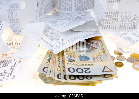 Polish receipt isolated on white background Stock Photo - Alamy