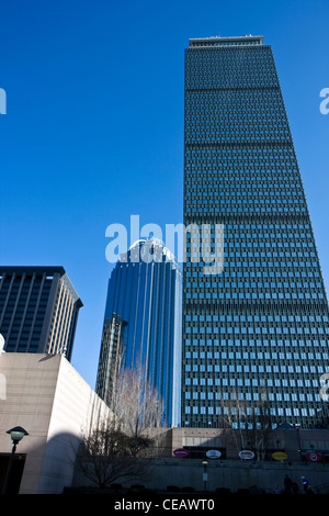 Boston's Prudential building and the architecture around at sunset ...