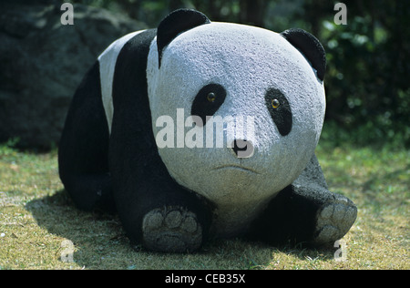 Panda sculpture, Stone Zoo, Niijima Island, Izu Islands, Japan Stock ...