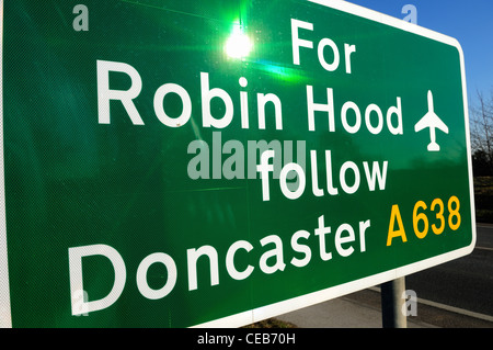 Road Sign For Robin Hood Airport South Yorkshire England Stock Photo ...