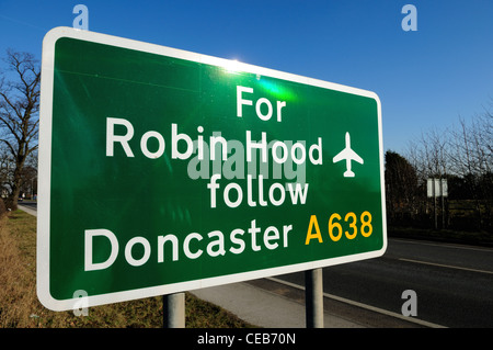 Road Sign For Robin Hood Airport South Yorkshire England Stock Photo ...