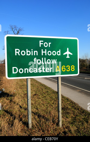 Road Sign For Robin Hood Airport South Yorkshire England Stock Photo ...