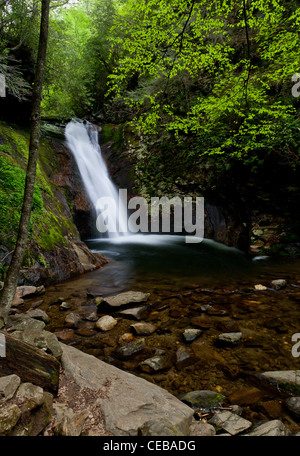 Waterfall called Courthouse Falls located in Pisgah National Forest in ...