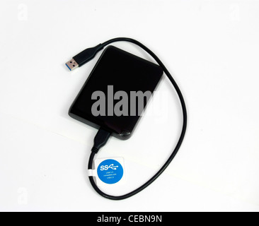 An External removable hard disk drive in white background Stock Photo ...