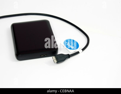 An External removable hard disk drive in white background Stock Photo ...