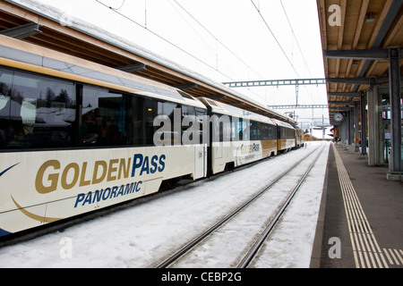 Train station. Gstaad. Switzerland Stock Photo - Alamy
