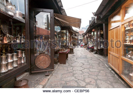 Bascarsija shops, Sarajevo, Bosnia and Herzegovina Stock Photo ...