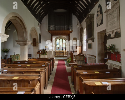 Interior of Holy Rood Church in Holybourne, Hampshire, England, UK. The ...