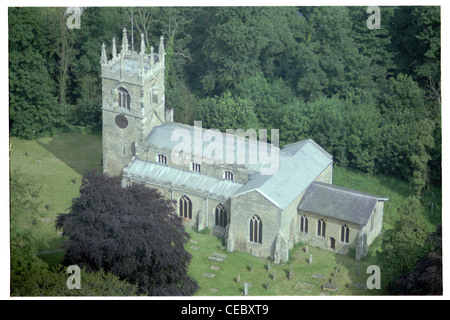 Oblique aerial view of North Cave village in east Yorkshire, looking ...