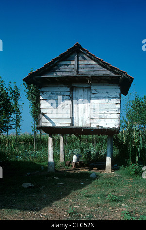Traditional Timber Granary or Food Store Raised on Columns or Pilotis ...