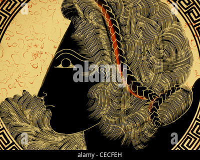 Greek Plate Depicting Erato A Greek Muse Of Lyric Poetry Stock Photo ...