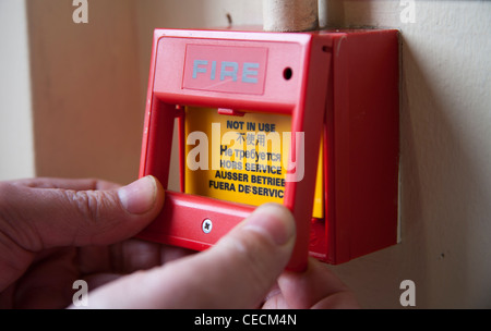 Installed Fire alarm call point not in use ,near Doorway Stock Photo ...