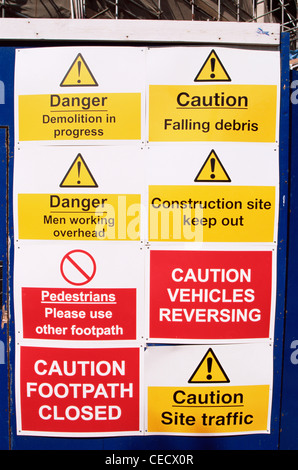 Safety and Warning Signs. Construction Site Regulations With Hazard and ...