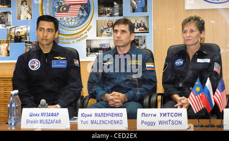 Malaysian astronaut Sheikh Muszaphar Shukor during the check of ...