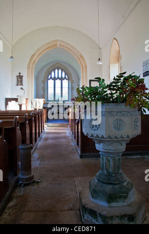 Interior of the typical English village country church of All Saint's ...