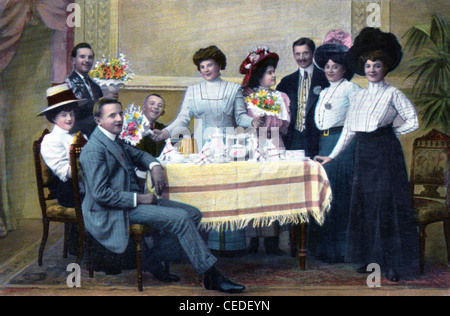 Group of Women at Tea Party, Circa 1900 Stock Photo - Alamy