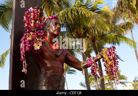 Surfer on the famous Waikiki Beach. Kalakaua Avenue. O'ahu. Hawaii ...