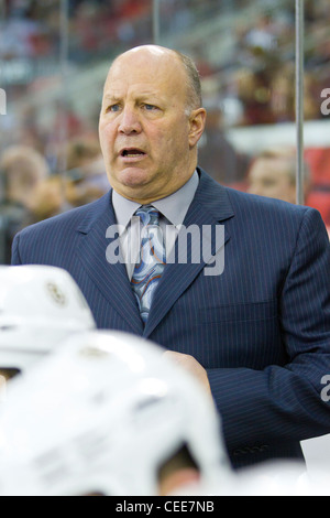 Boston Bruins head coach Claude Julien calls a time out during the ...