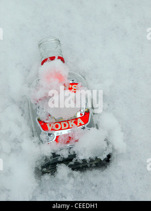 Discarded empty Vodka alcohol bottle Stock Photo - Alamy