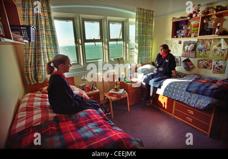 Two girl pupils at Roedean boarding school for girls, studying Stock ...