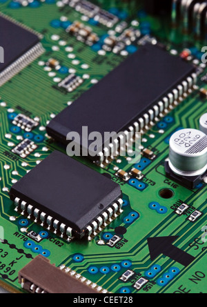 Computer Microchips and Processors on Electronic circuit board ...
