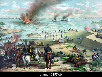 The Battle of Hampton Roads, Battle of the Monitor and Merrimack ...