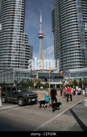Street life, CN Tower Toronto, CN Tower Canada, view of Union Station ...