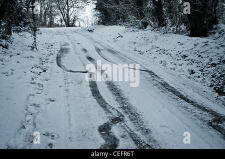 Be safe when driving on icy roads in winter conditions Stock Photo - Alamy