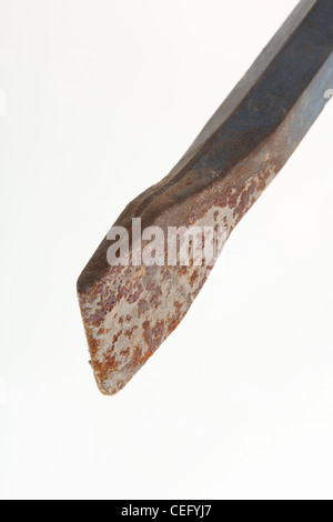 Old worn chisel Isolated on white background Stock Photo - Alamy