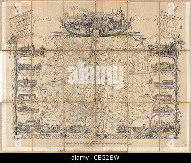 The 1865 Madeleine Pocket Map of Vichy, France provides a detailed ...