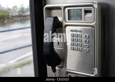 Modern BT payphone telephone with keypad, handset and digital display ...