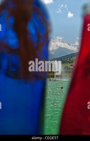 Ecological mountain Lake in Combloux Rhone Alps. France Stock Photo - Alamy