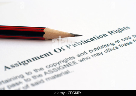 Assignment of Publication Rights Form Stock Photo - Alamy