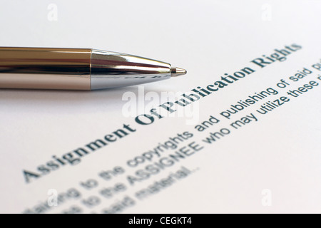 Assignment of Publication Rights Form Stock Photo - Alamy