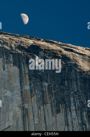 Half Dome with Moon Stock Photo - Alamy