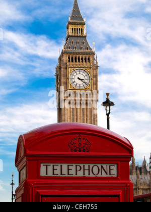 Telephone Box / Call Box and Big Ben Stock Photo - Alamy