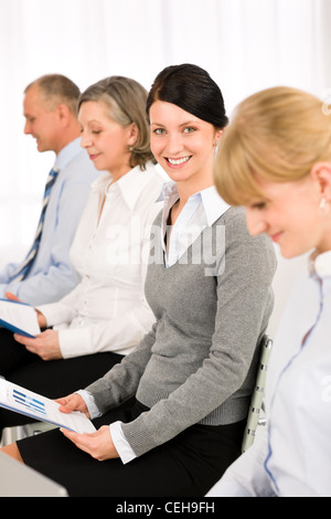 Interview business people waiting study report Stock Photo - Alamy