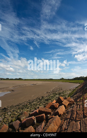 View up the Solway Estuary from the Embankment at the dismantled Solway ...