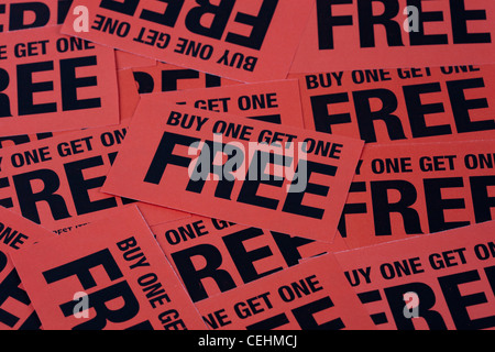 Buy One Get one Free BOGOF Red and Yellow Sales promotion Poster ...