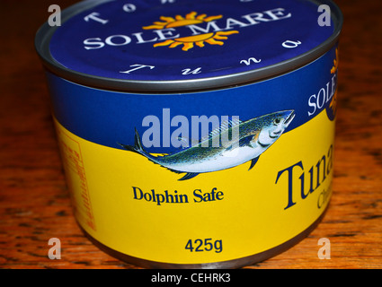tin of "dolphin safe" tuna Stock Photo - Alamy
