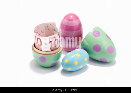 euro, easter, bank note, eggs, Easter eggs, meadow, grass, lawn, green ...