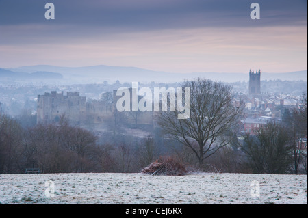 Winter Dawn, Ludlow Stock Photo - Alamy